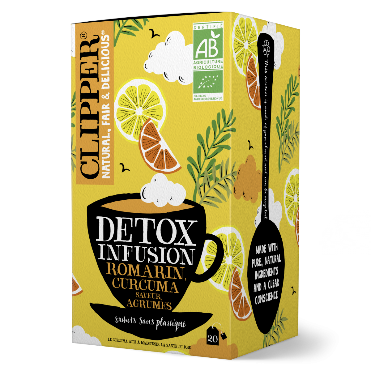 Infusion bio Detox Curcuma - saveurs agrumes - Clipper Teas